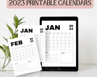 Printable Minimalist Calendar 2023 Letter Size - Etsy