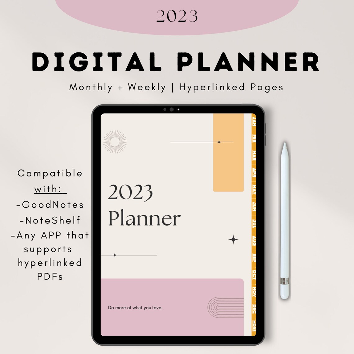 Digital Planner for Tablet | 2023 | Popular With iPad and Goodnotes ...