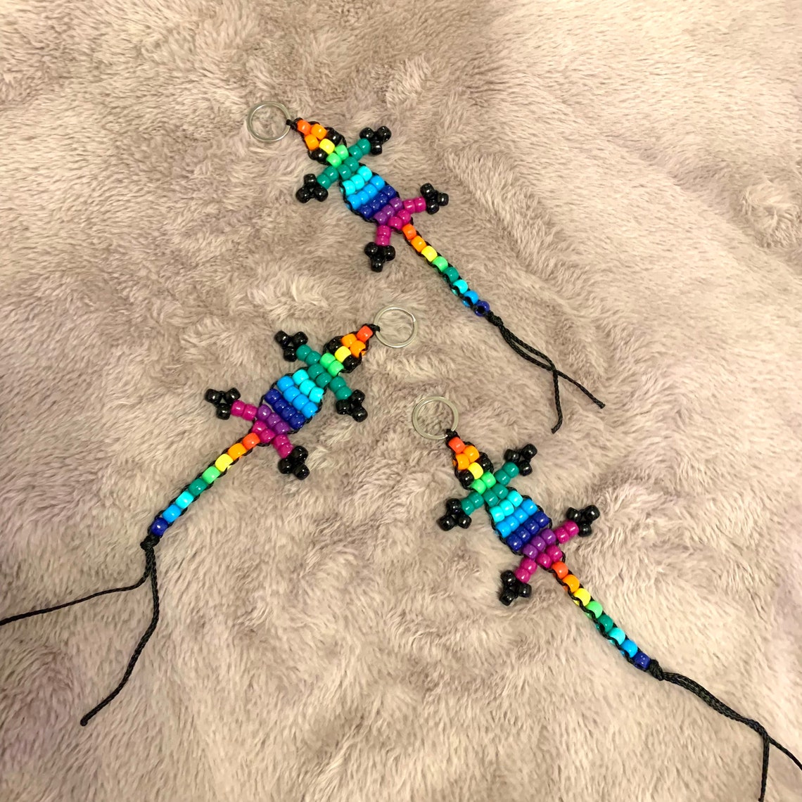 LGBTQ+ Pride Handmade Beaded Gecko Keychain - Etsy