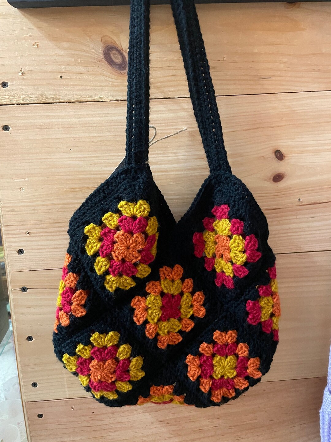 Adorable Handmade Crocheted Fall Colors Granny Square Bag - Etsy