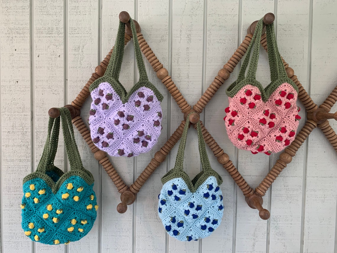 Adorable Handmade Crocheted Small Blueberry Bag - Etsy