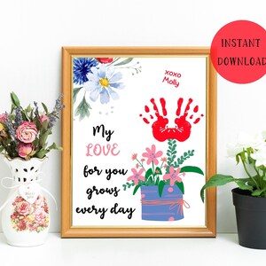 Mother's Day Handprint Art for Grandma | Printable Gift From Grandkids ...