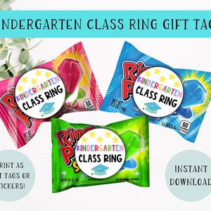 Kindergarten Graduation Class Ring Gift Tags or Stickers | Graduation ...