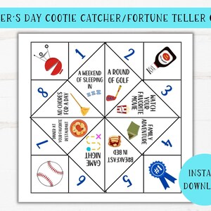 Father's Day Cootie Catcher | Fortune Teller Game | Father's Day Games ...