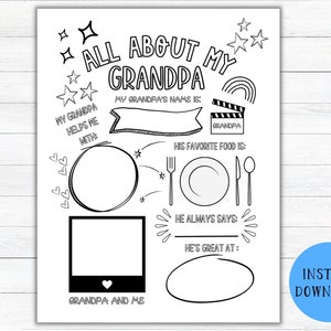 All About My Grandpa Printable | Father's Day Questionnaire | All About ...