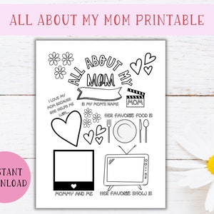 All About My Mom Printable | All About Mom | Mother's Day Gift ...