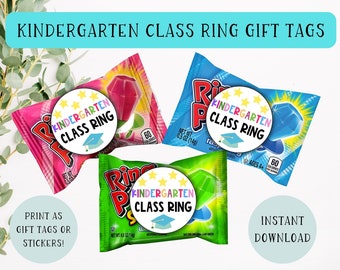 Preschool Graduation Class Ring Gift Tags or Stickers | Pre-k ...