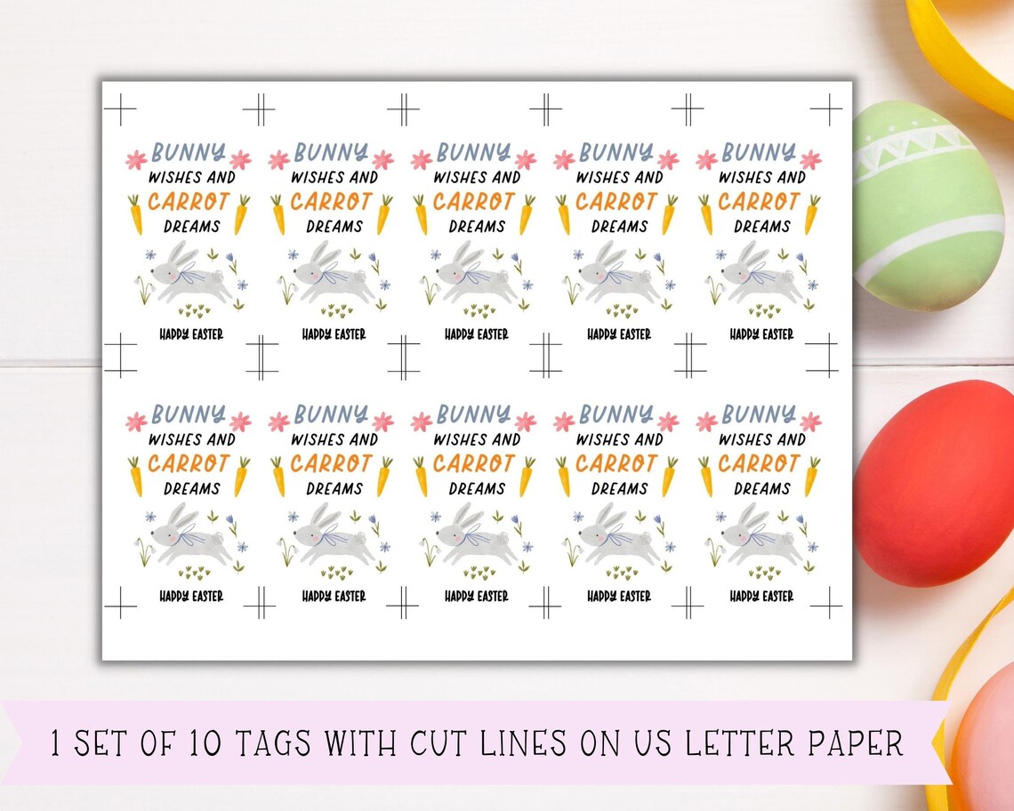 Printable Easter Basket Tags Easter Gift Tag Easter Treat Bag Happy ...