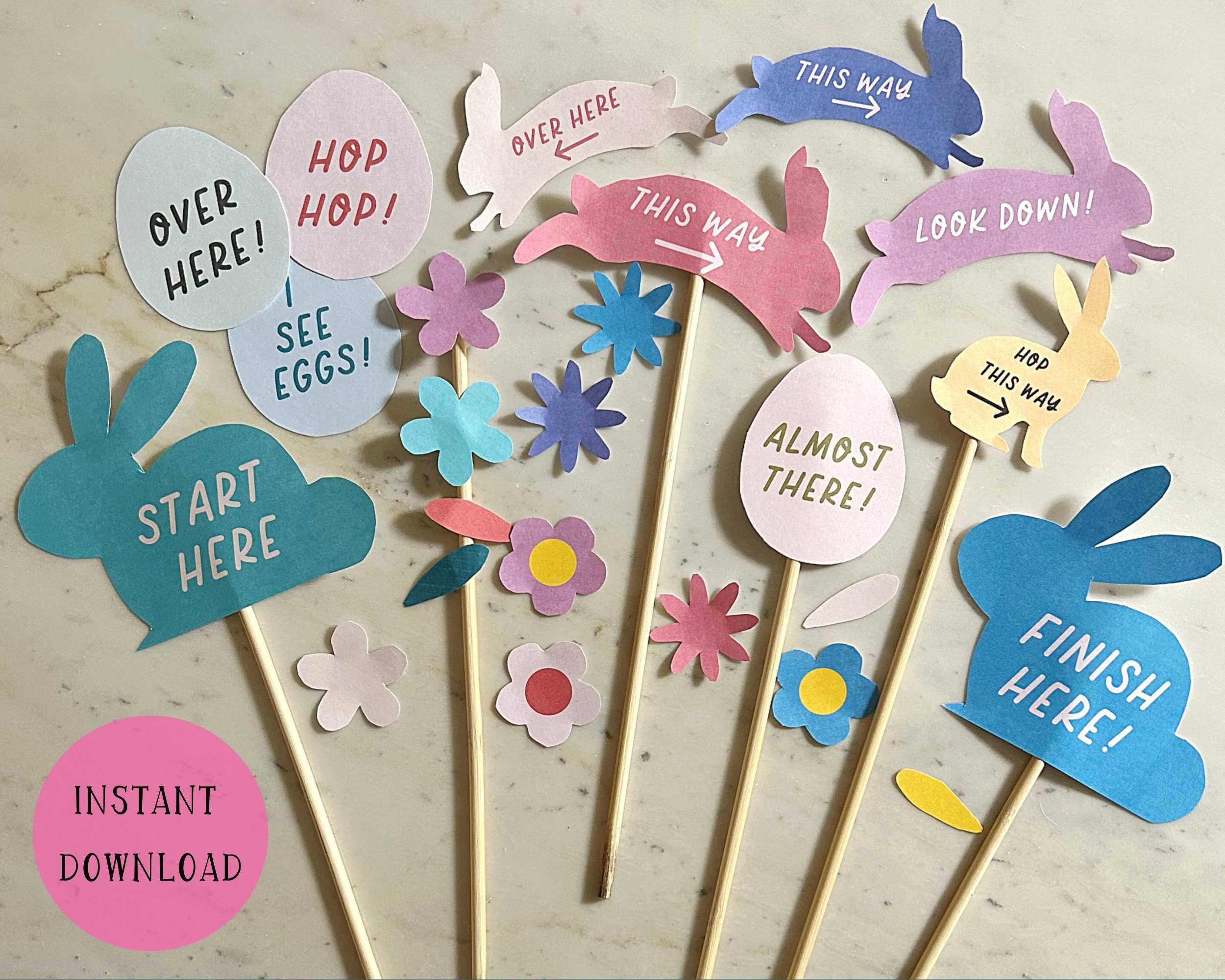 Easter Egg Hunt Signs Easter Egg Hunt Kit Egg Hunt Yard Signs Kids Egg ...