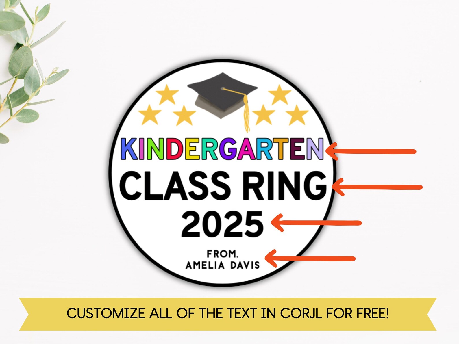 Editable Kindergarten, Preschool, Prek, Middle School Graduation Class ...