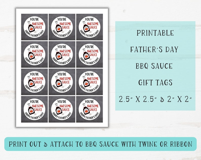Father's Day Awesomesauce BBQ Sauce Gift Tags | Father's Day Gift Tag ...