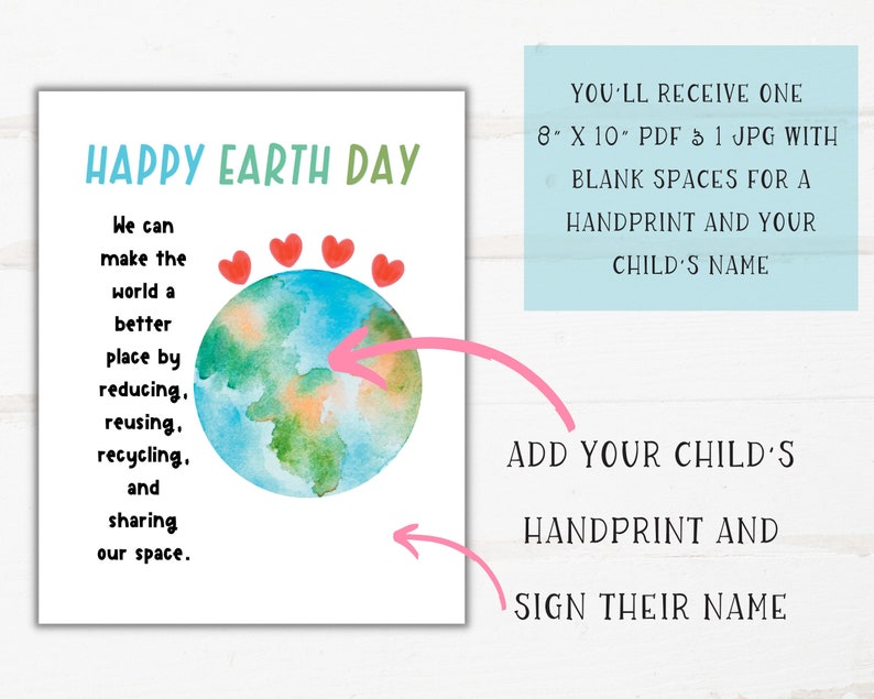 Earth Day Handprint Poem for Kids | Earth Day Handprint | Earth Day ...