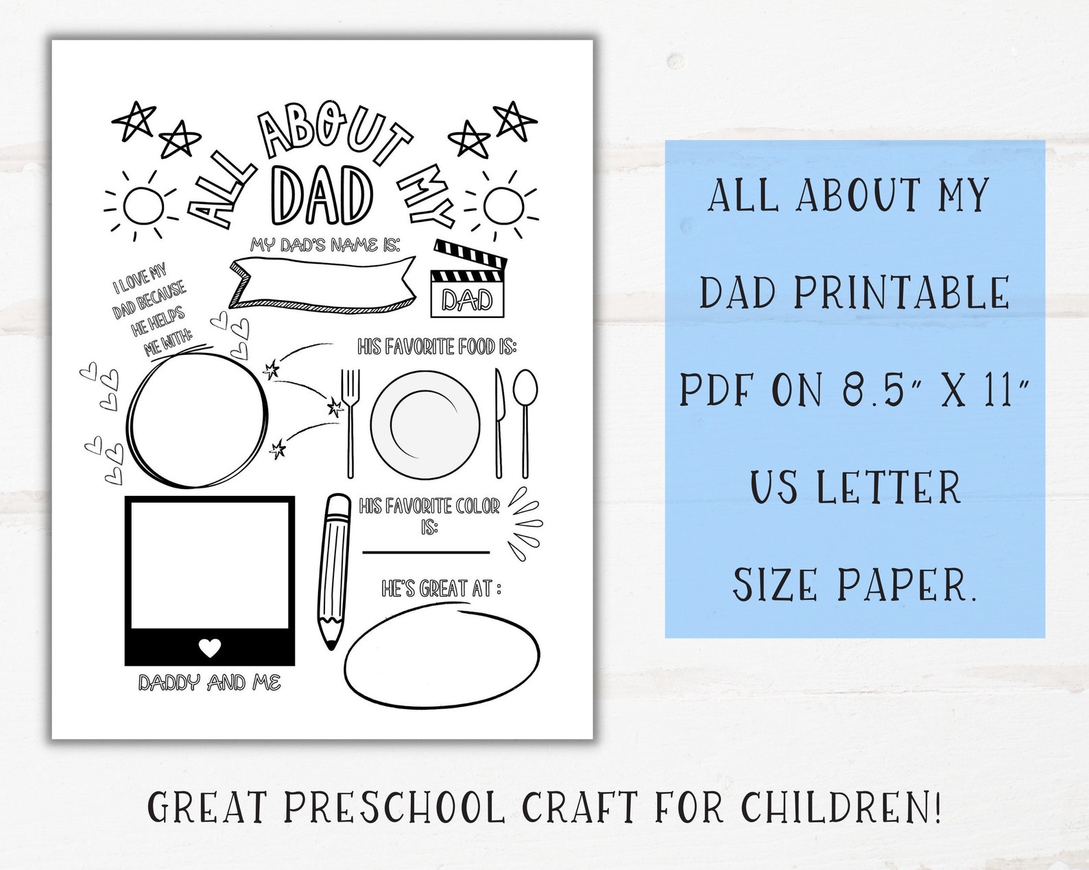 All About My Dad Printable | Father's Day Questionnaire | All About Dad ...