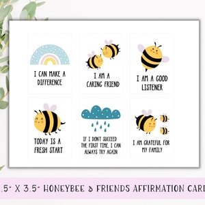 Honeybee Positive Affirmation Cards for Kids | Printable Affirmation ...