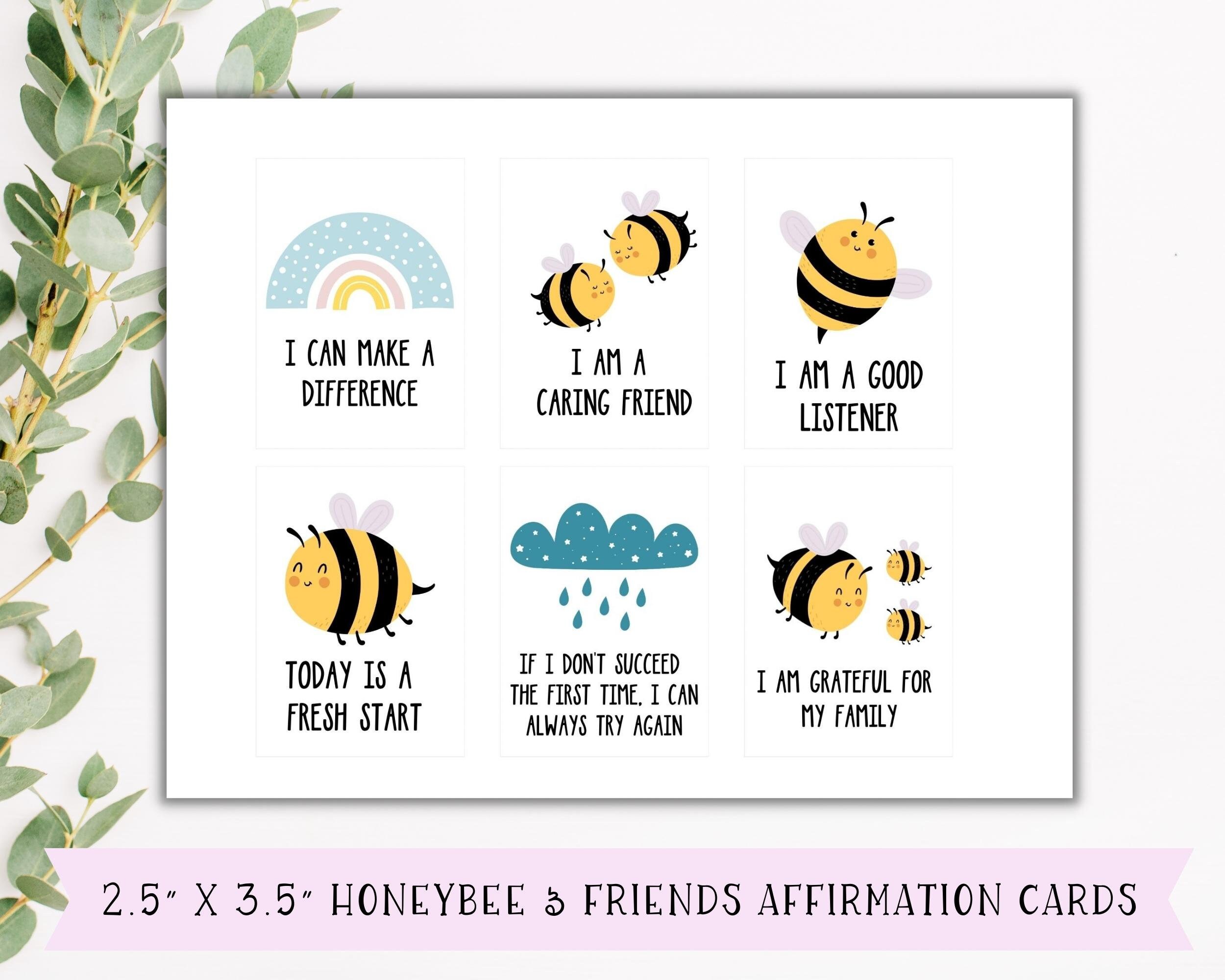 Honeybee Positive Affirmation Cards for Kids | Printable Affirmation ...