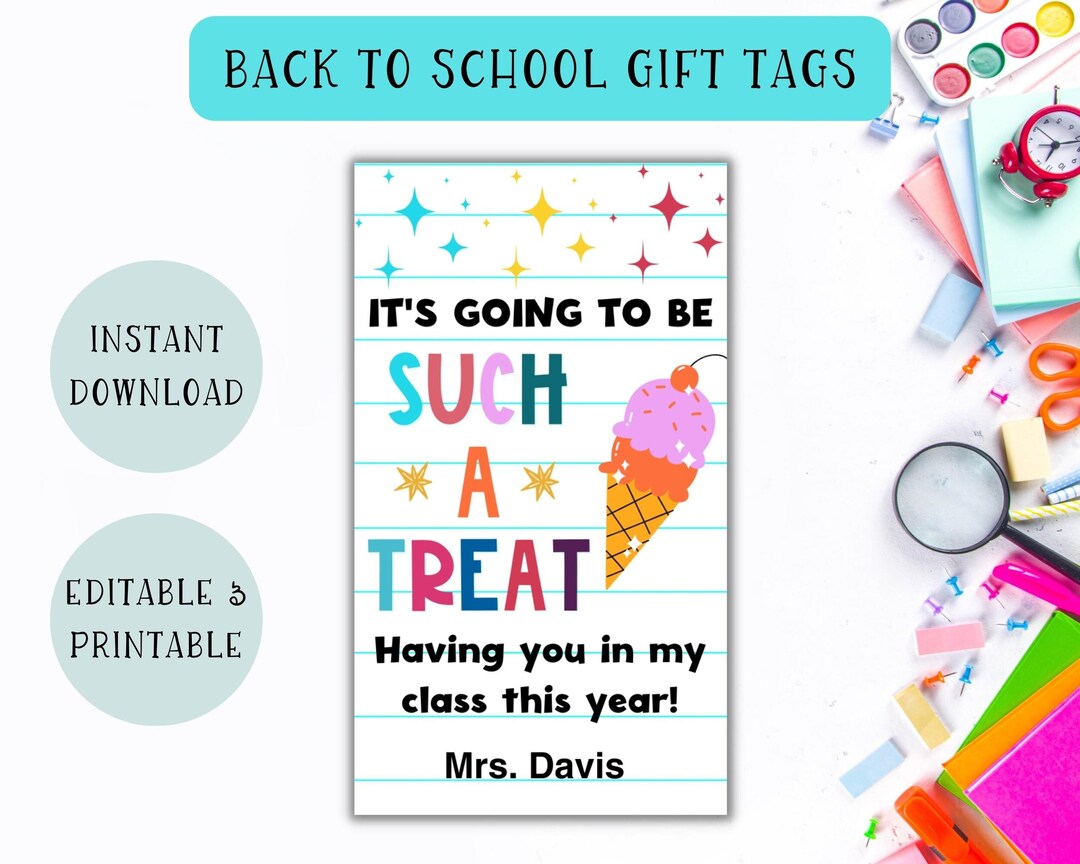 Back to School Gift Tags for Students | First Day of School Gift Tags ...