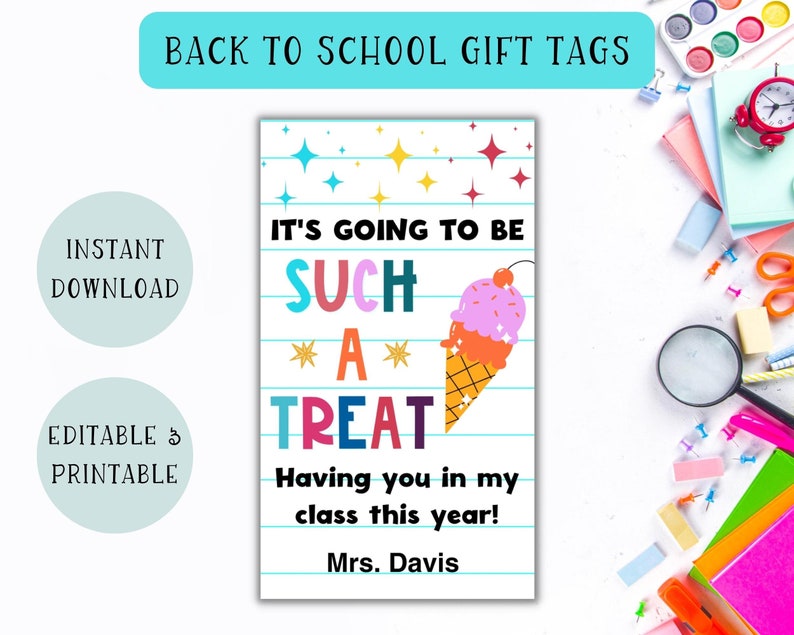 Back to School Gift Tags for Students First Day of School Gift Tags ...