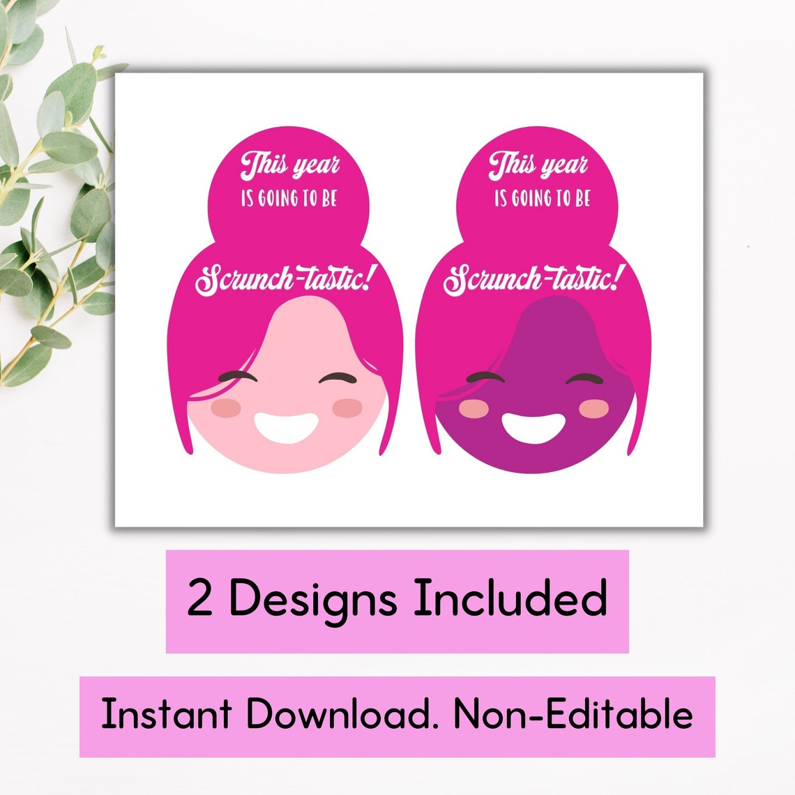 Back to School Scrunchie Holder Printable, First Day of School ...