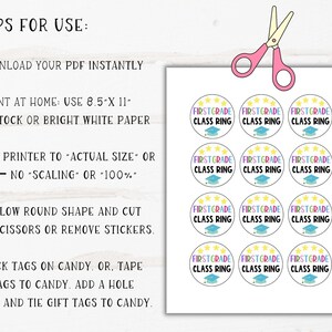 First Grade Graduation Class Ring Gift Tags or Stickers | 1st Grade ...