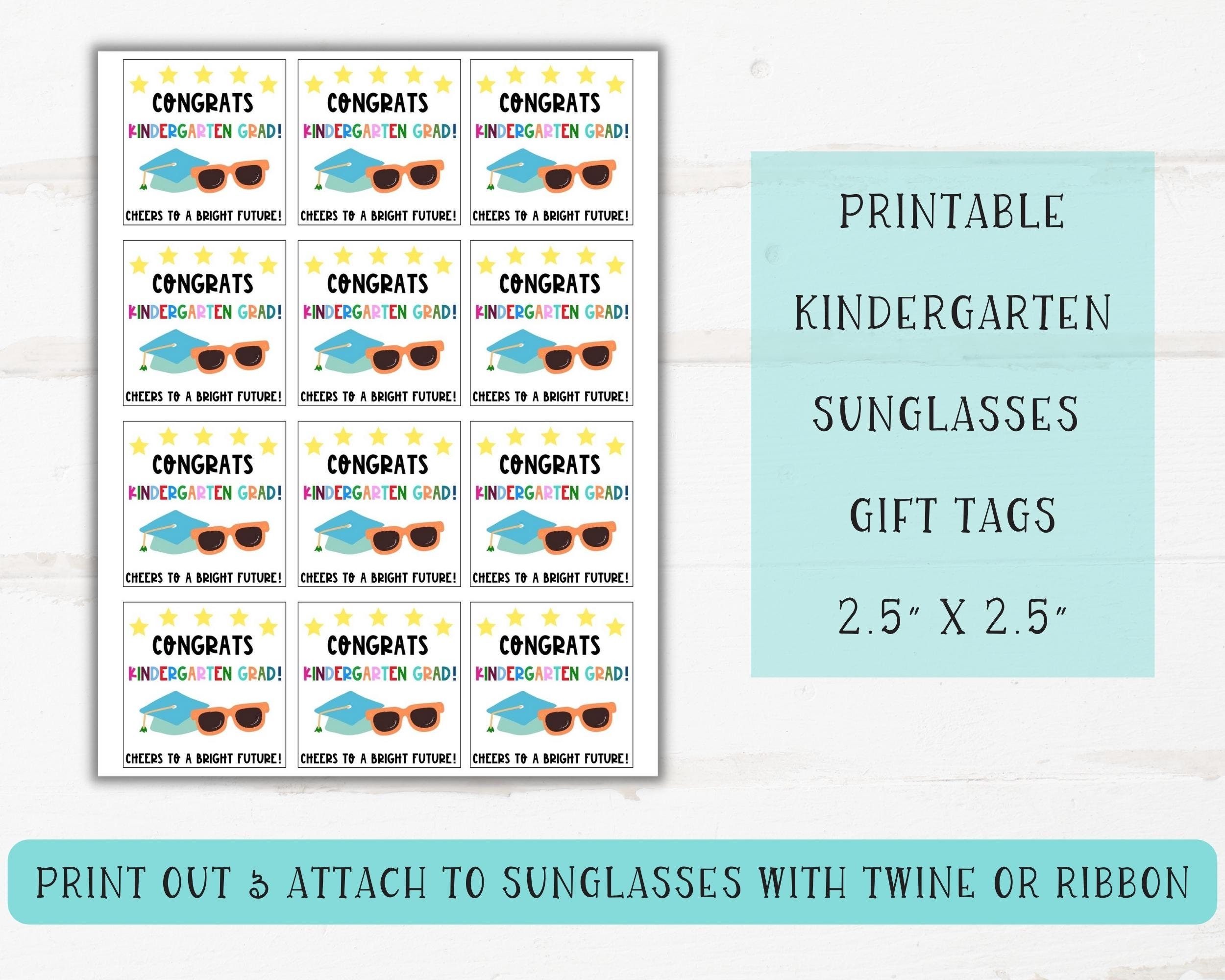 Kindergarten Sunglasses Tags Sunglasses Favor Tag Sunglasses Gift Tag ...