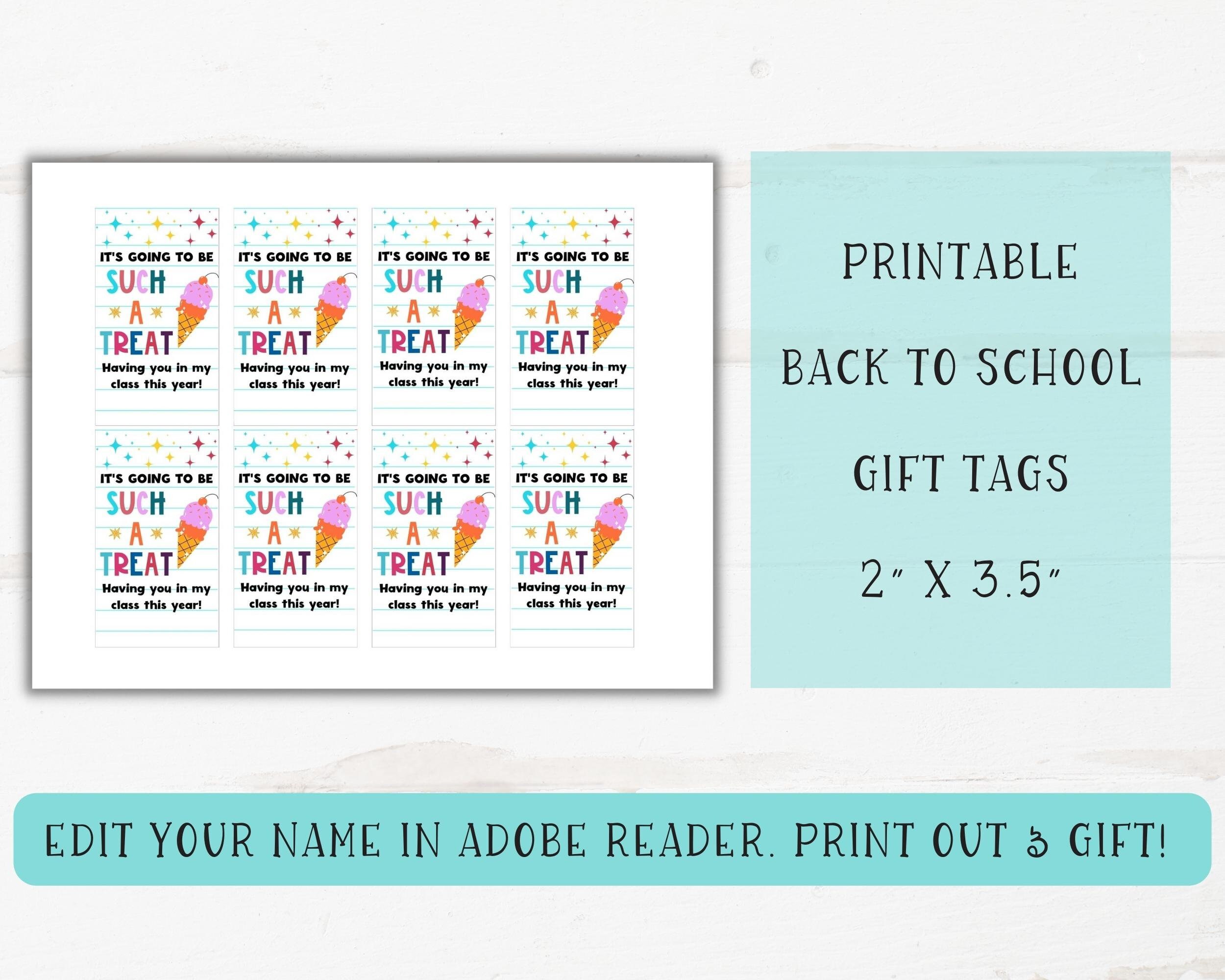 Back to School Gift Tags for Students First Day of School Gift Tags ...