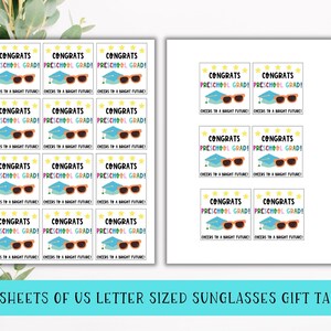 Pre-k Sunglasses Tags | Sunglasses Favor Tag | Sunglasses Gift Tag ...