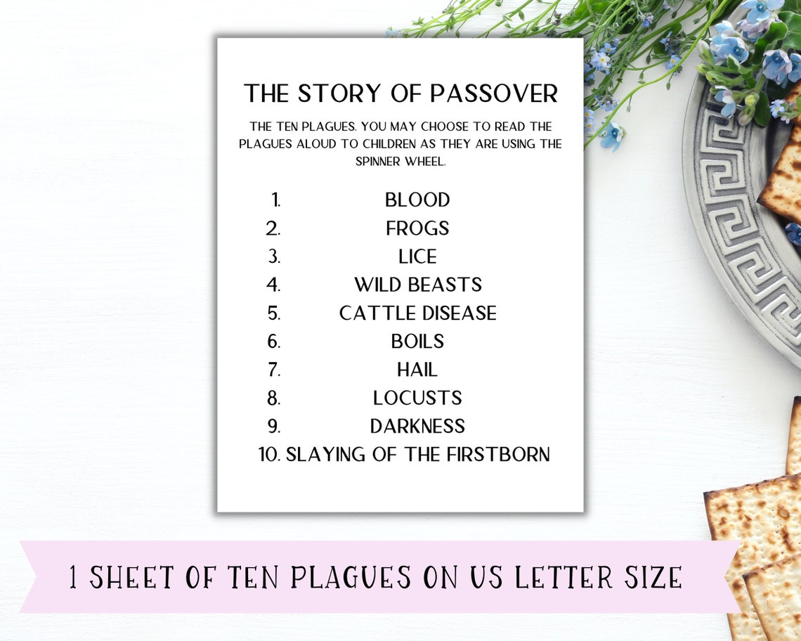 Ten Plagues of Passover Printable Spinner Coloring Wheel Passover ...