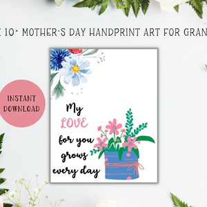 Mother's Day Handprint Art for Grandma | Printable Gift From Grandkids ...