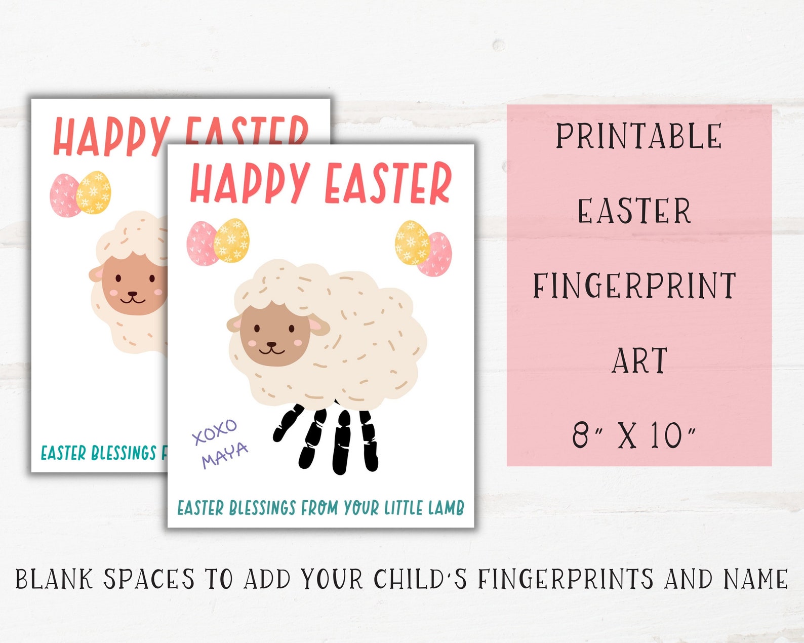 Easter Lamb Fingerprint Art Easter Handprint Craft Easter Crafts ...