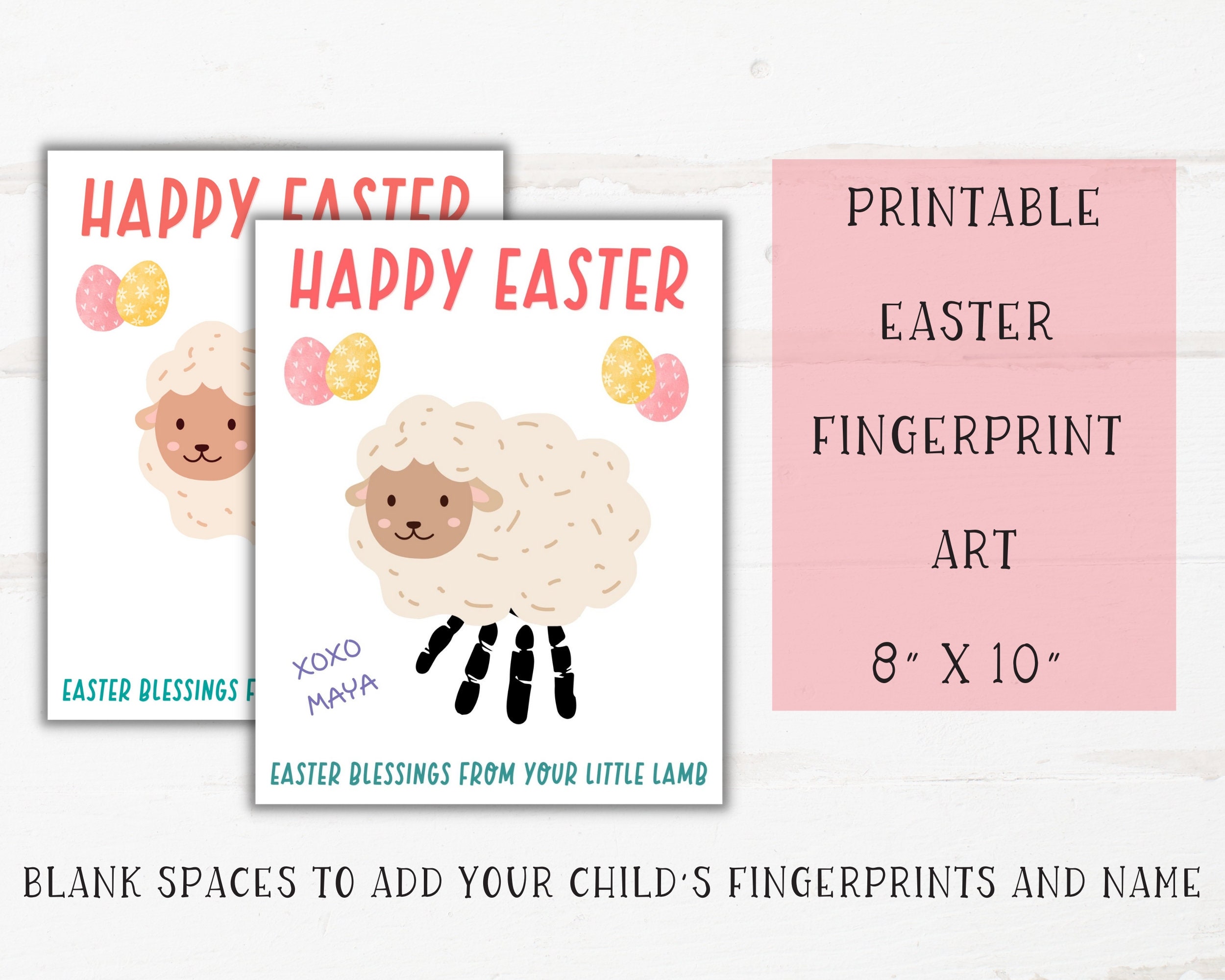 Easter Lamb Fingerprint Art Easter Handprint Craft Easter Crafts ...