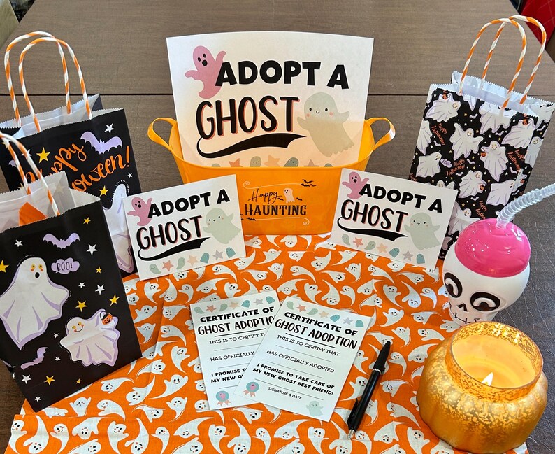 Adopt a Ghost, Adopt a Ghost Sign, Pet Ghost, Ghost Certificate, Ghost ...