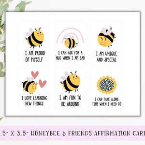 Honeybee Positive Affirmation Cards for Kids | Printable Affirmation ...