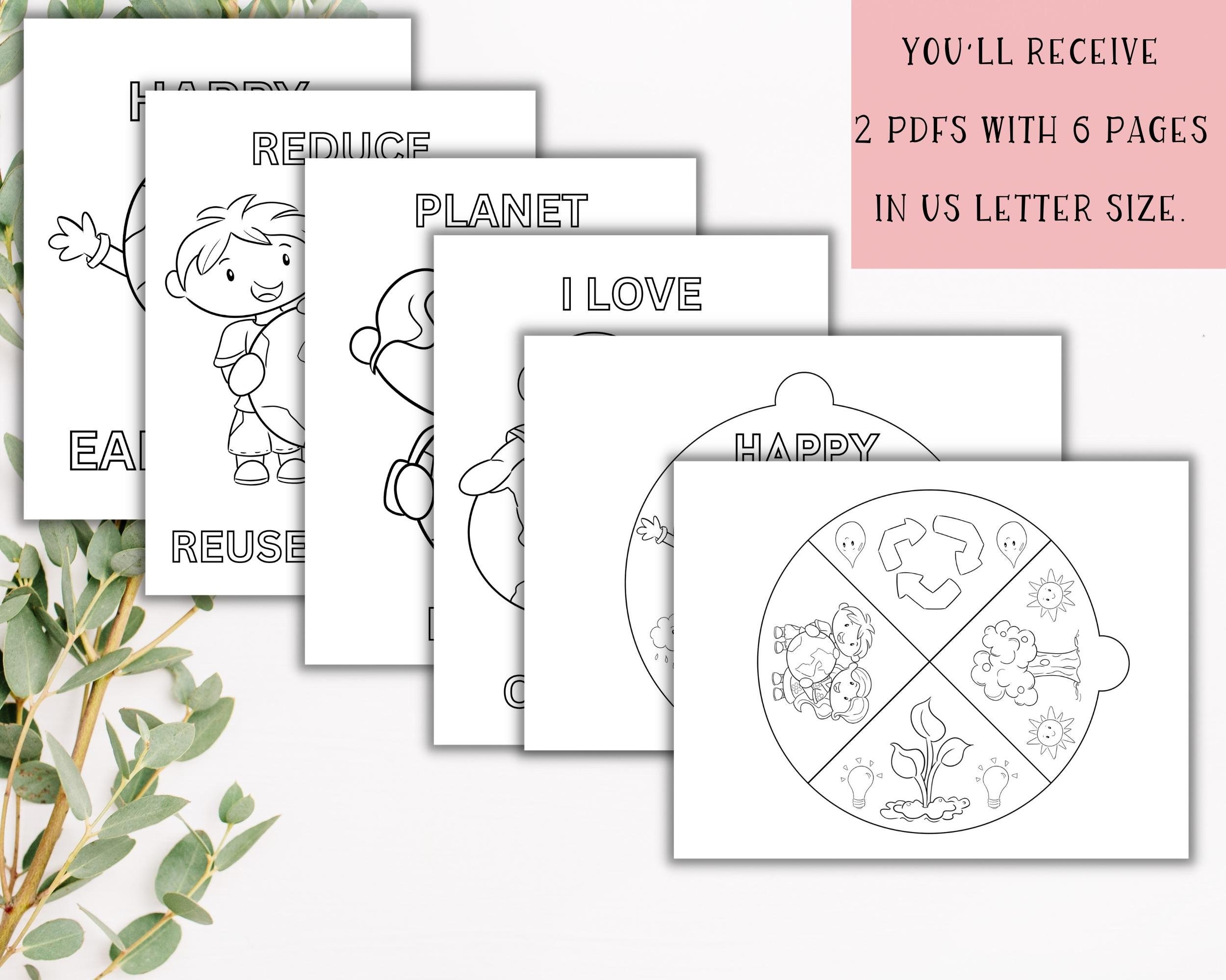 Earth Day Coloring Spinner Wheel for Kids Earth Day Activities Earth ...