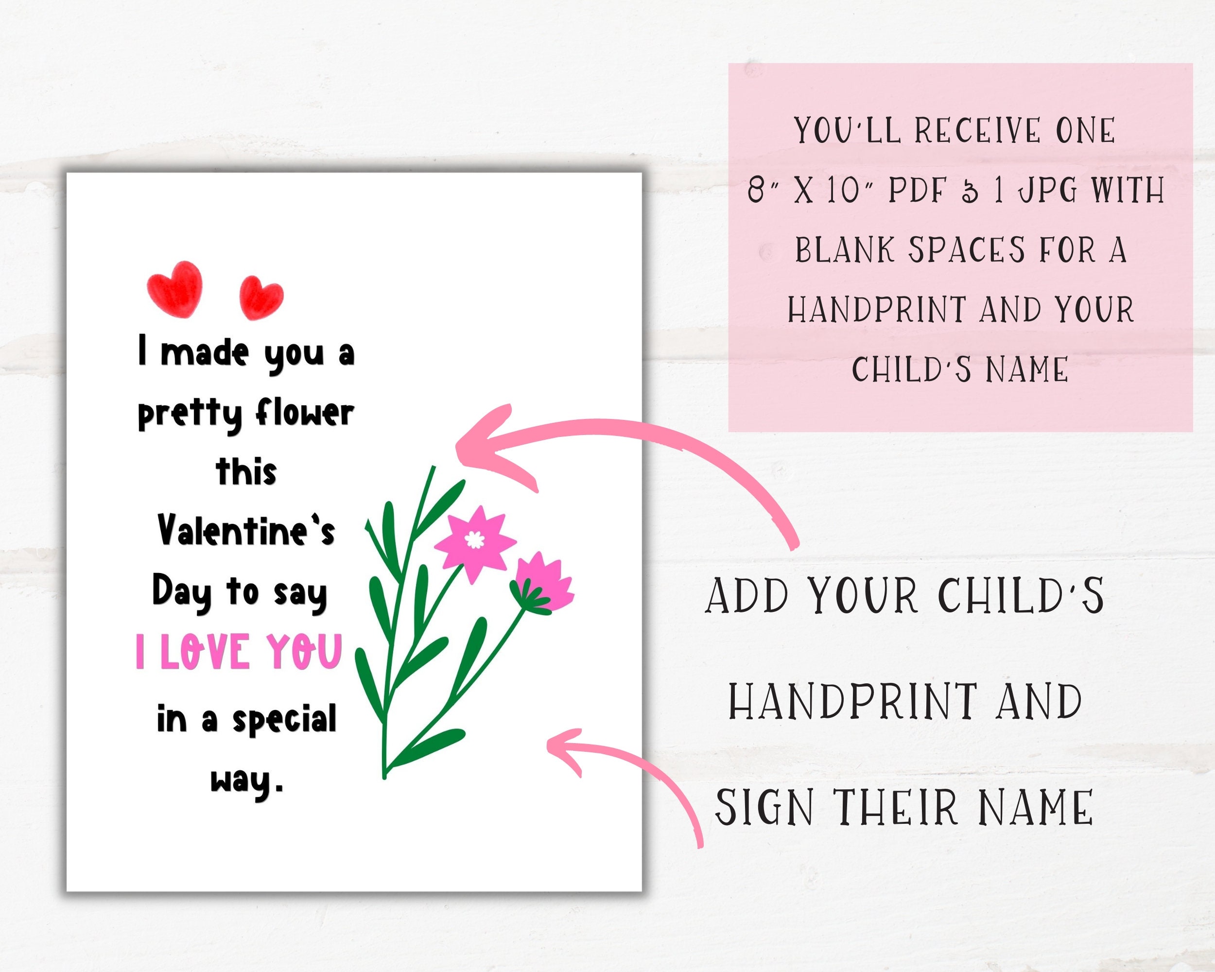 Valentine's Day Handprint Art Poem | Printable Valentine's Day Craft ...