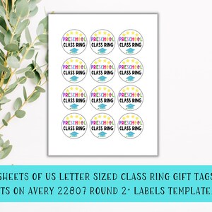 Preschool Graduation Class Ring Gift Tags or Stickers | Pre-k ...
