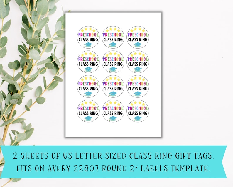 Preschool Graduation Class Ring Gift Tags or Stickers | Pre-k ...