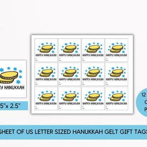 Hanukkah Gelt Gift Tag Printable, Hanukkah Printable, Hanukkah Gift Tag ...