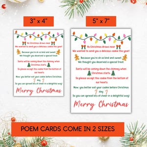 Christmas Cookie Poem Printable, Christmas Cookie Tag, Cookie Packaging ...