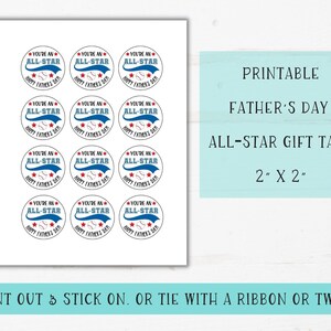 Father's Day All-star Gift Tag or Stickers | Father's Day Cookie Tag ...