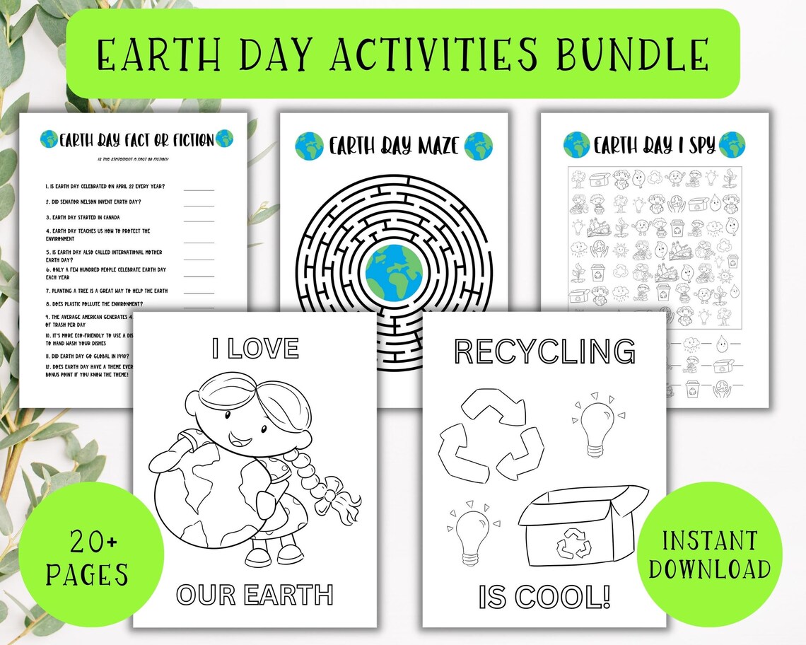 Earth Day Activities Bundle Earth Day Word Search Earth Day Trivia Earth Day Scavenger Hunt ...