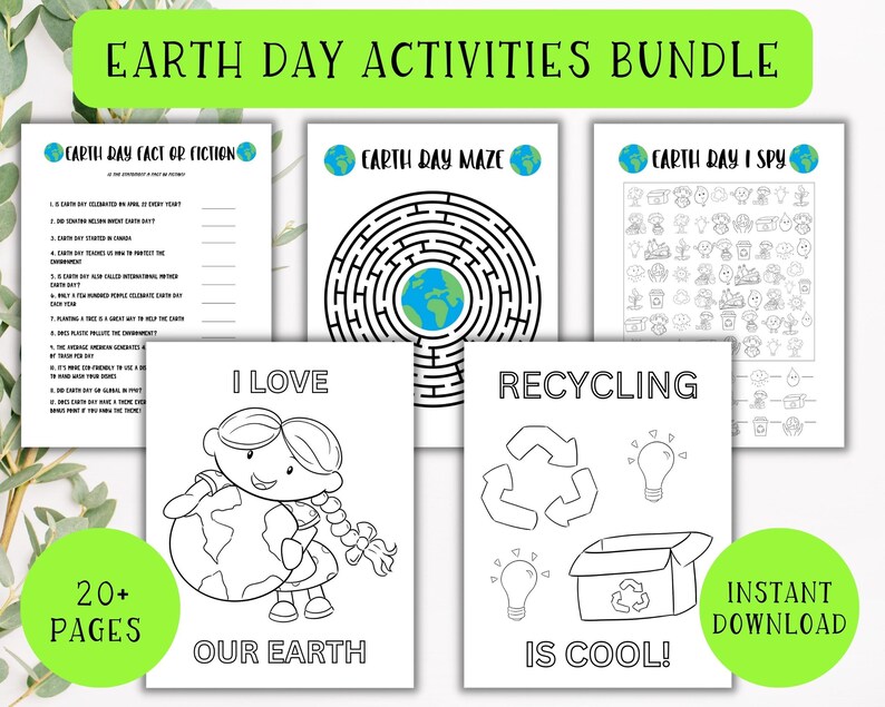 Earth Day Activities Bundle Earth Day Word Search Earth Day Trivia ...
