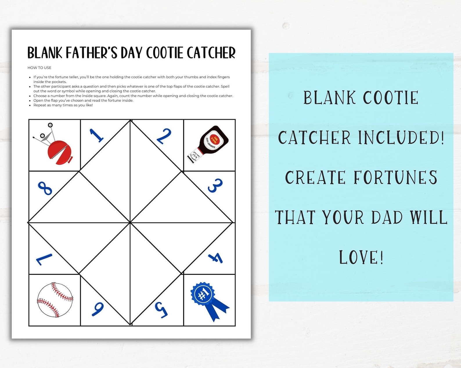 Father's Day Cootie Catcher | Fortune Teller Game | Father's Day Games ...