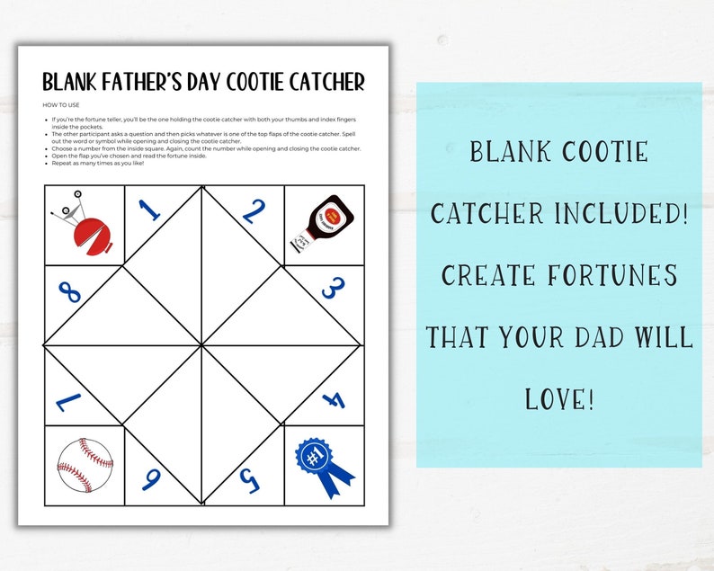Father's Day Cootie Catcher | Fortune Teller Game | Father's Day Games ...