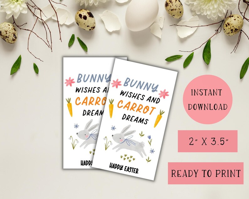 Printable Easter Basket Tags Easter Gift Tag Easter Treat Bag Happy ...