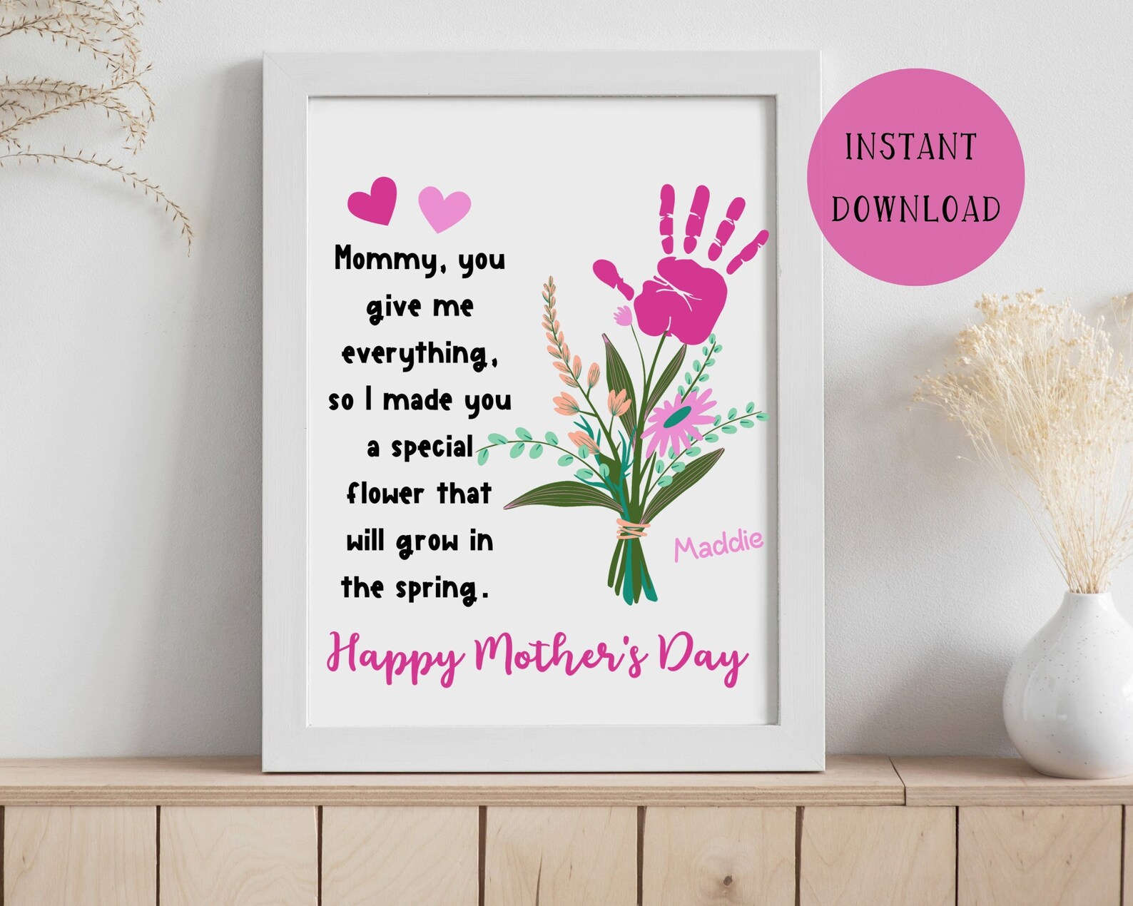 Mother's Day Handprint Art Poem | Handprint Mother's Day Craft for ...