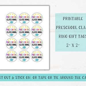 Preschool Graduation Class Ring Gift Tags or Stickers | Pre-k ...