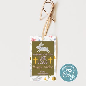 No Bunny Loves You Like Jesus Printable Easter Tag, Editable Easter ...