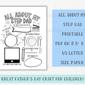 All About My Step Dad Printable Fill in the Blank | Father's Day ...