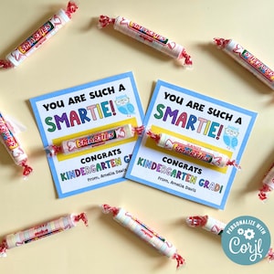 You Are Such A Smartie Kindergarten Graduation Gift Tag Printable ...