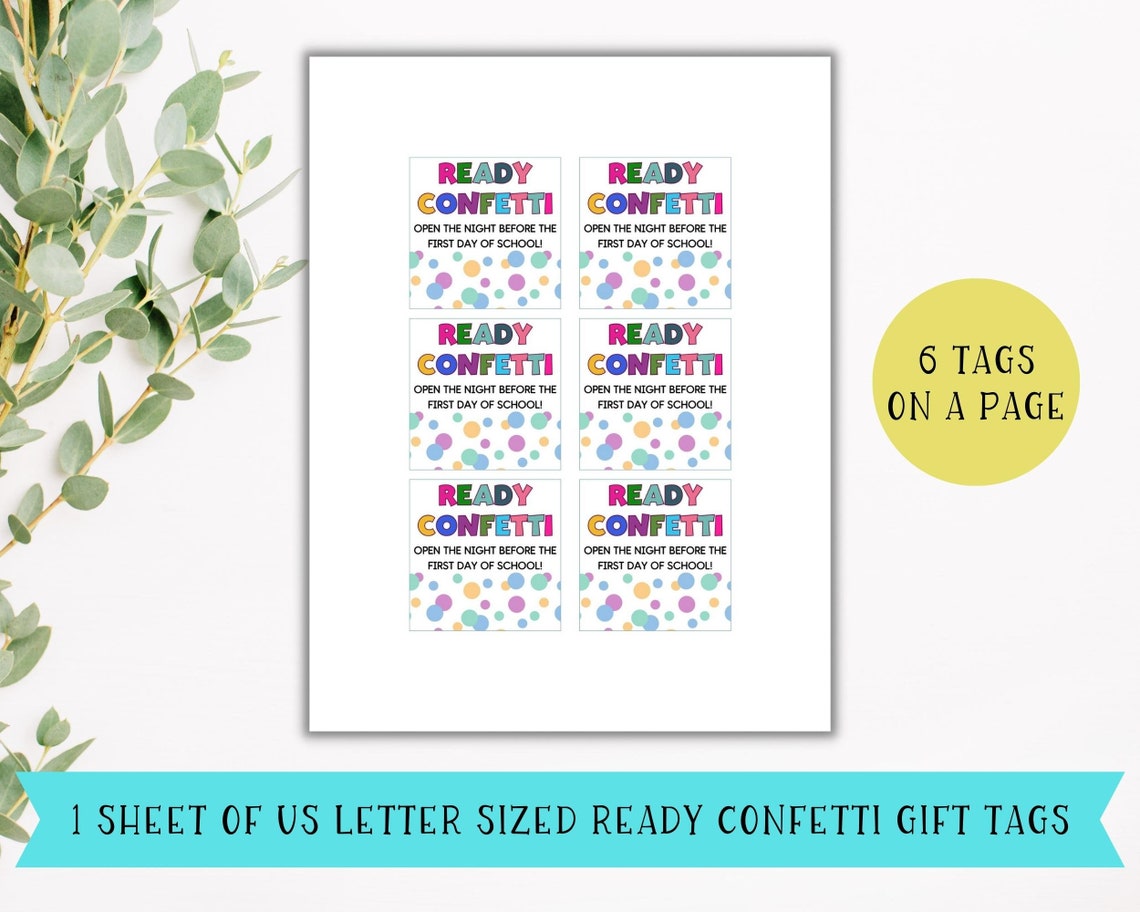 Ready Confetti Poem & Gift Tags School Confetti Ready - Etsy
